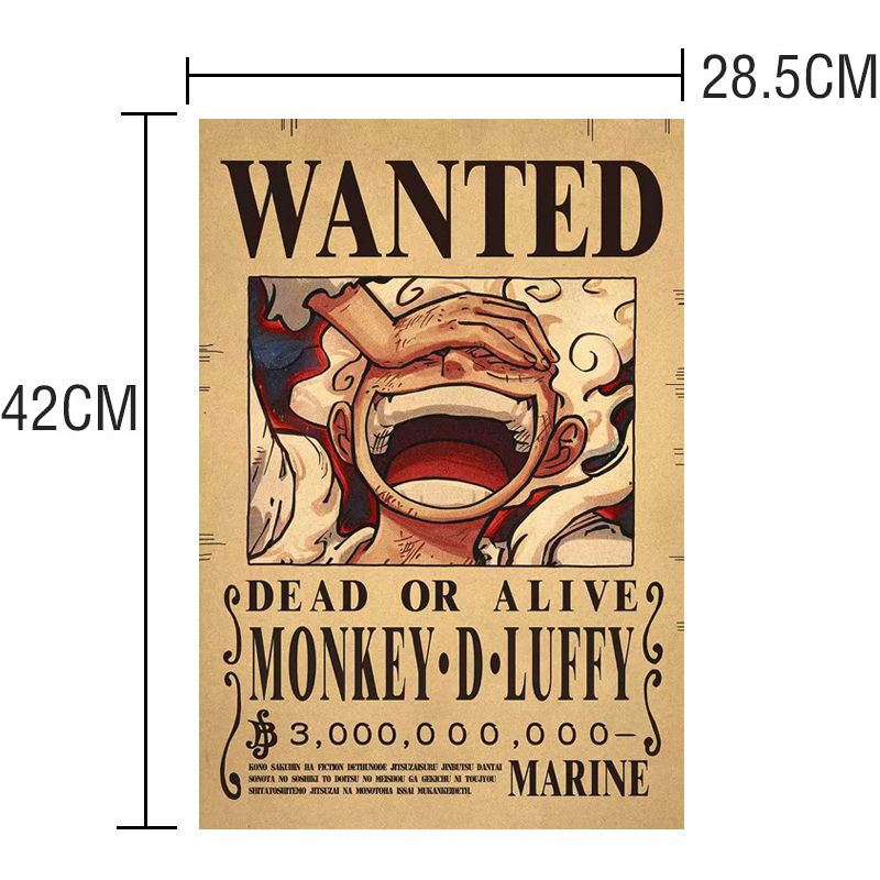 Panda Cafe Belgrade. Luffy Wanted Poster Carton Material